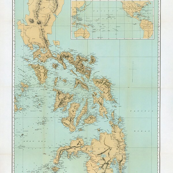 Map of Philippine Islands - Etsy