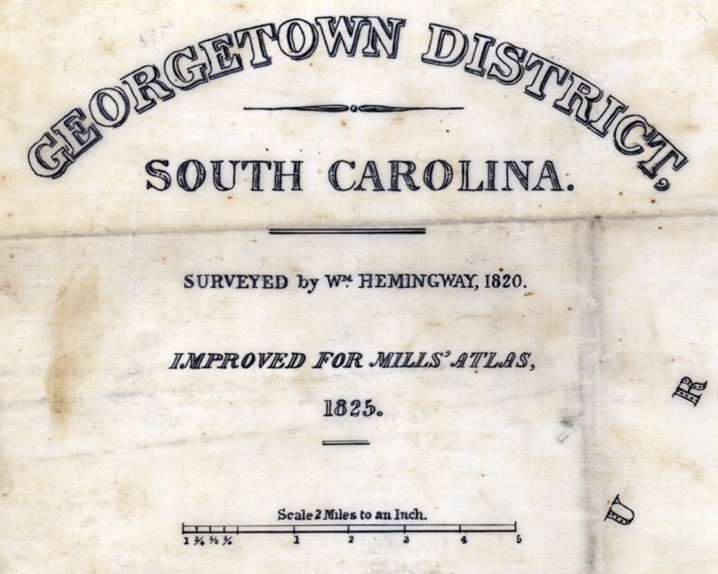 1825 Map of Georgetown District county South Carolina | Etsy