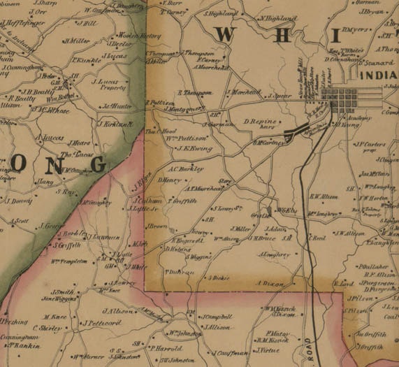 1856 Map of Indiana County Pa - Etsy