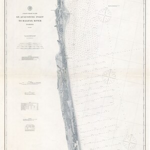 1893 Nautical Map of St Augustine Inlet Florida - Etsy