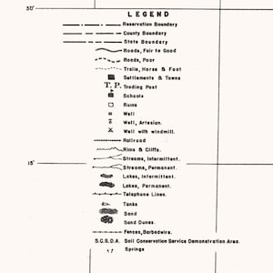 1937 Map of Navajo Country - Etsy