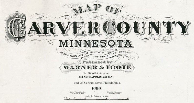 1880 Farm Line Map of Carver County Minnesota From Actual Surveys - Etsy