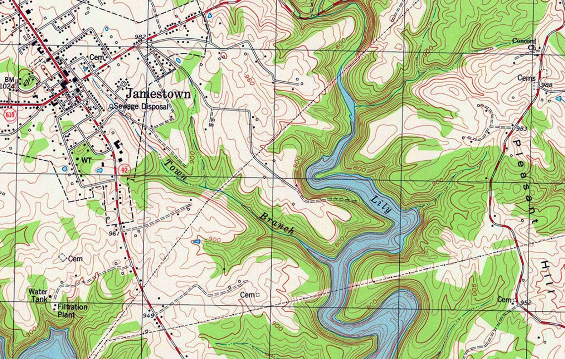 1978 Topo Map of Jamestown Kentucky Lake Cumberland | Etsy