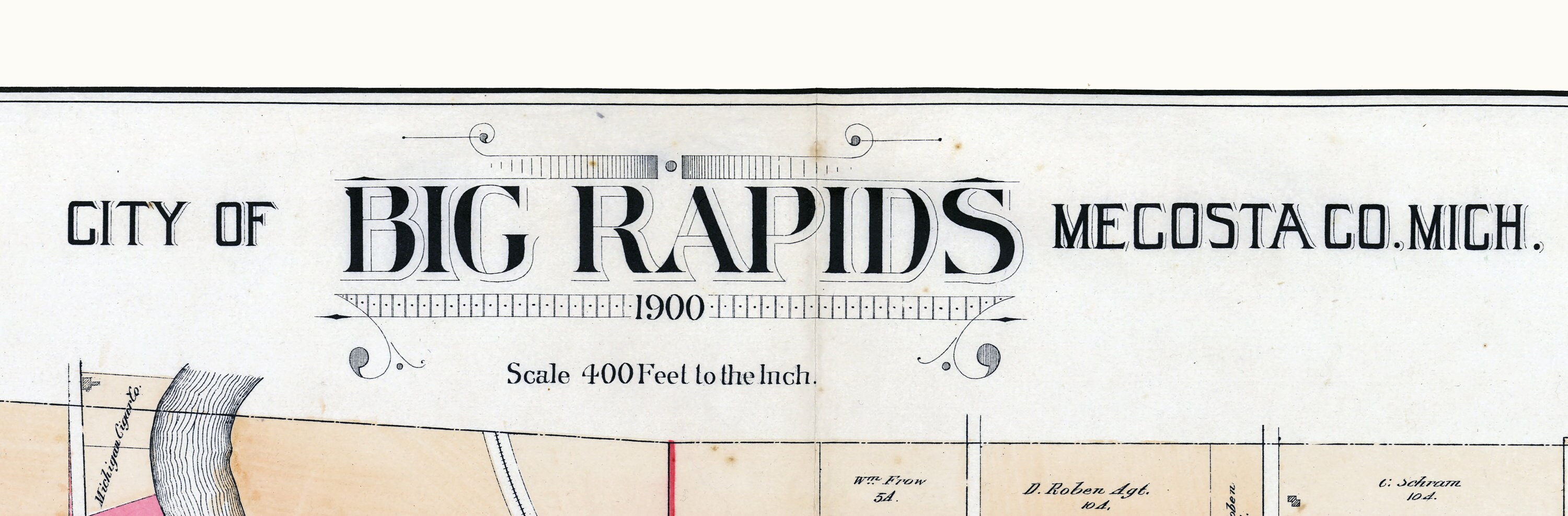 1900 Map of Big Rapids Mecosta County Michigan - Etsy