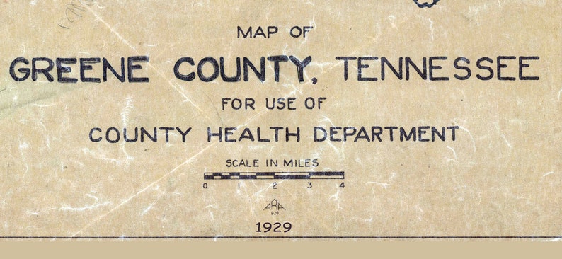 1929 Map of Greene County Tennessee - Etsy