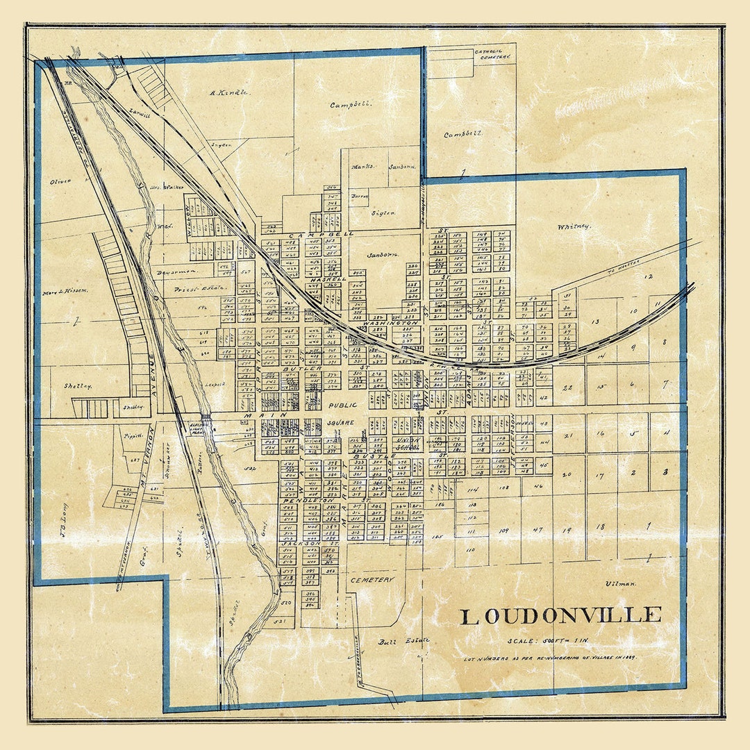 1897 Town Map of Loudonville Ashland County Ohio - Etsy