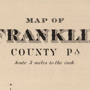 1868 Map of Franklin County Pennsylvania - Etsy