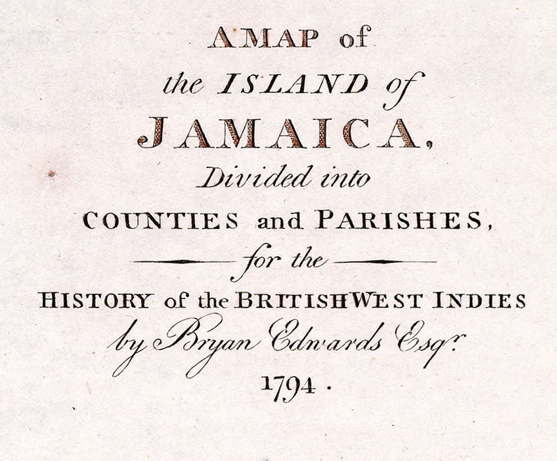 1794 Map of Jamaica - Etsy