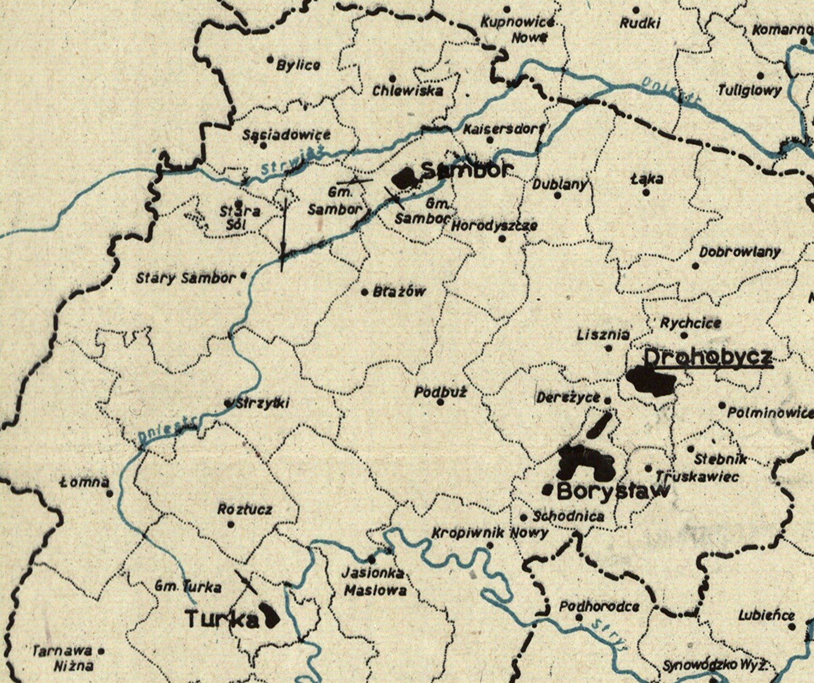 1941 Town and Region Map of Eastern Galicia Austria Hungary - Etsy