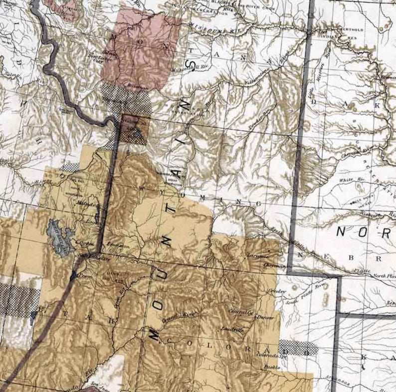 1884 Map of the United States - Etsy