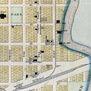 1900 Town Map of Evart Osceola County Michigan - Etsy