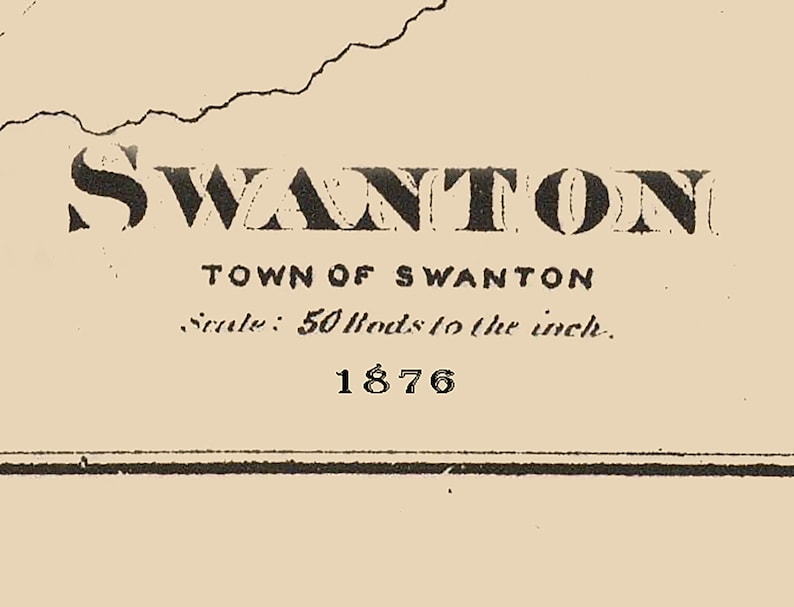 1876 Town Map of Swanton Vermont - Etsy