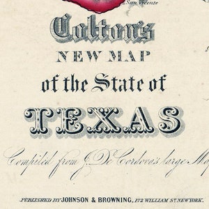 1855 Map of Texas - Etsy