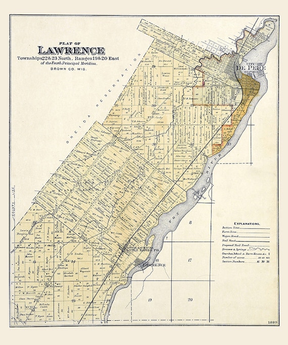 Historical Brown County Wisconsin Plat Map Historical Topographic Maps