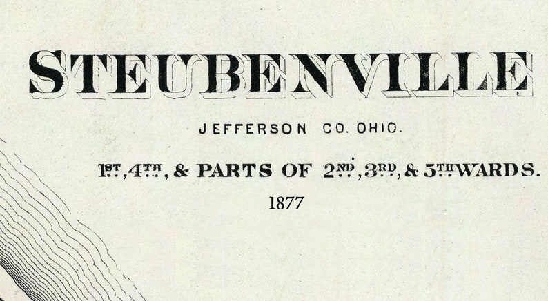 1877 Map of Steubenville Jefferson County Ohio - Etsy