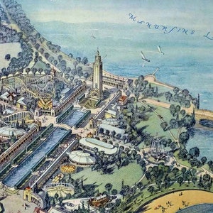 1927 Panoramic Map of Rye Beach Westchester County Park New York ...
