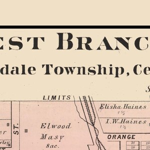 1885 Town Map of West Branch Cedar County Iowa - Etsy