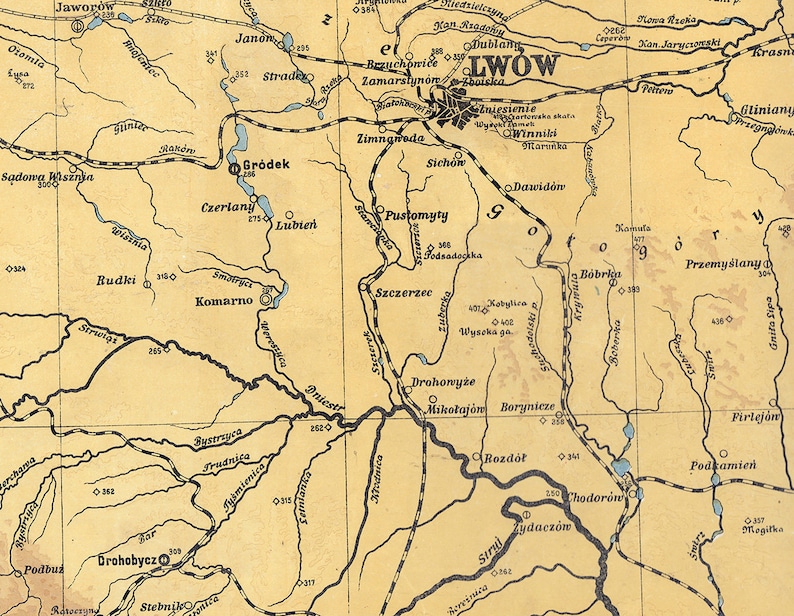 1894 Map of Galicia and Lodomeria Carpathian Mountains - Etsy UK