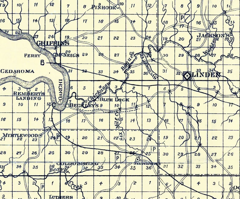 1895 Map of Marengo County Alabama - Etsy