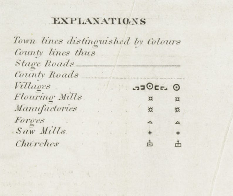 1829 Map of Ontario and Yates Counties New York | Etsy