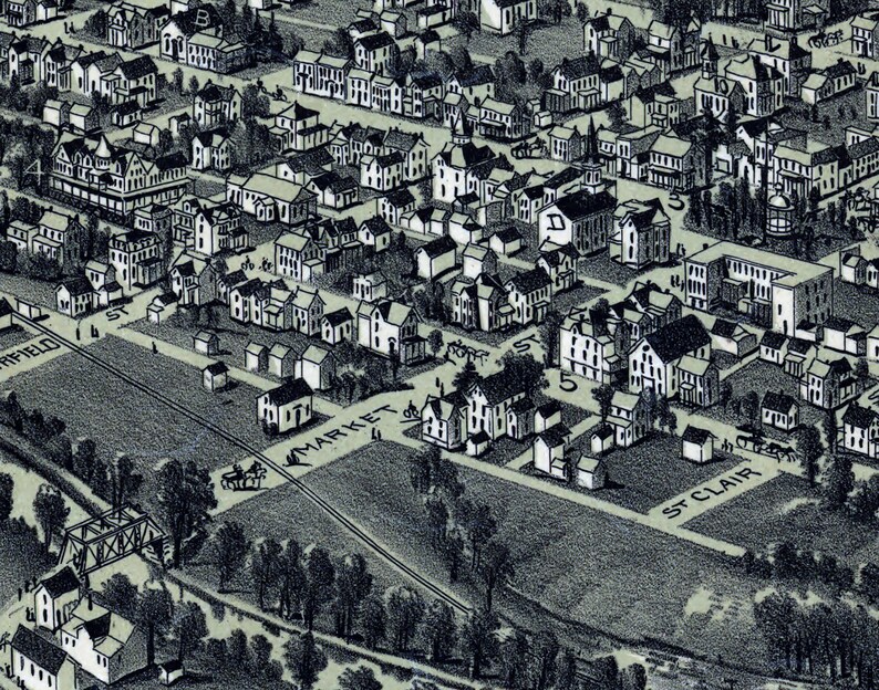 1900 Panoramic Map of Ligonier Westmoreland County Pennsylvania - Etsy