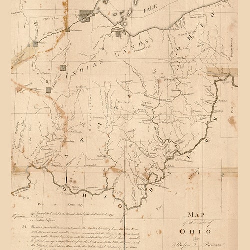 1804 Map of the State of Ohio | Etsy