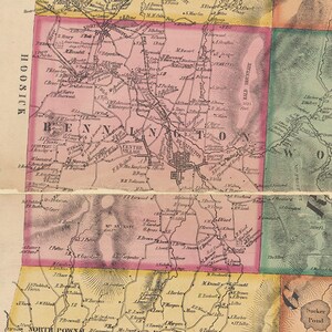 1856 Map of Bennington County Vermont - Etsy