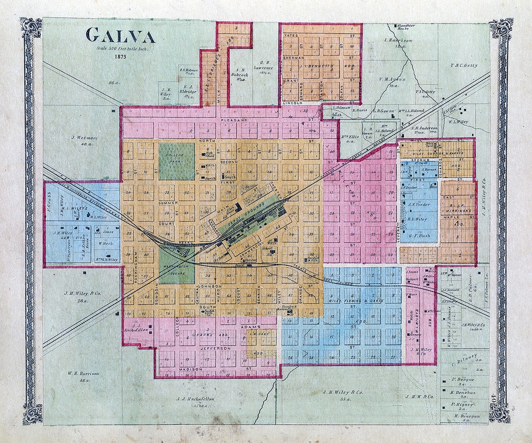 1875 Map of Galva Henry County Illinois - Etsy