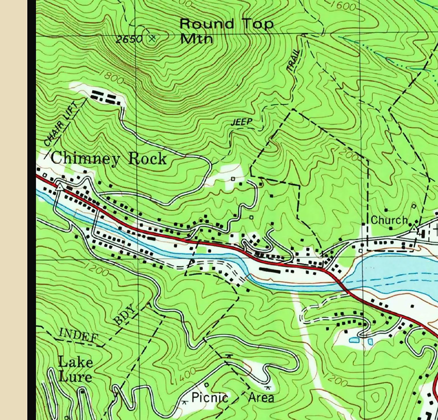 1982 Map of Lake Lure North Carolina Chimney Rock - Etsy