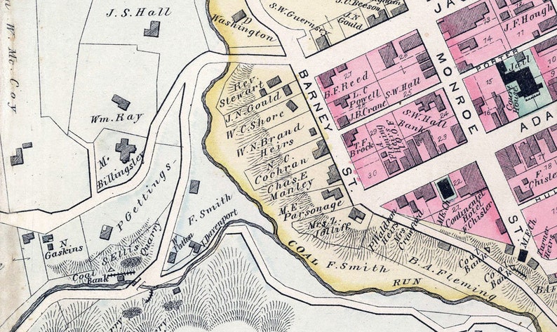 1886 Map of Fairmont Marion County West Virginia - Etsy