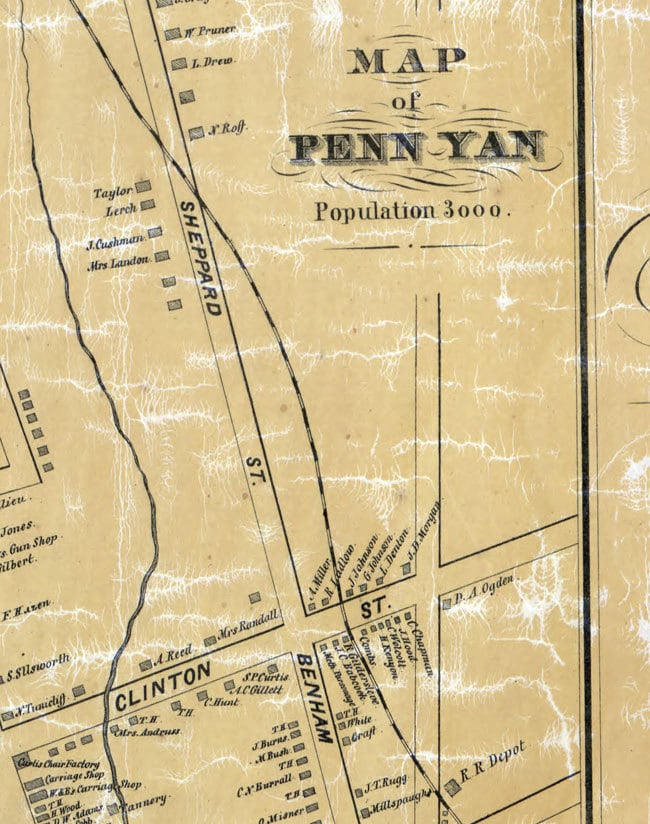 1855 Map of Yates County New York - Etsy