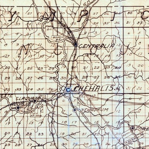 1910 Map of Lewis County Washington - Etsy