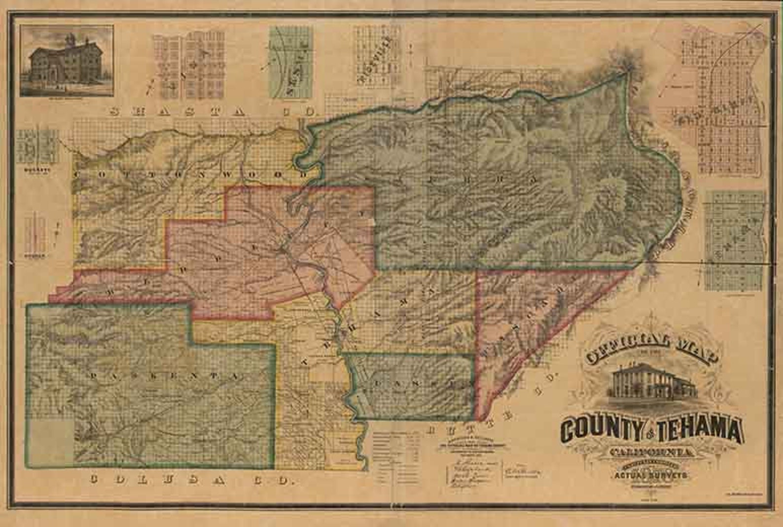 1878 Map of Tehama County California - Etsy