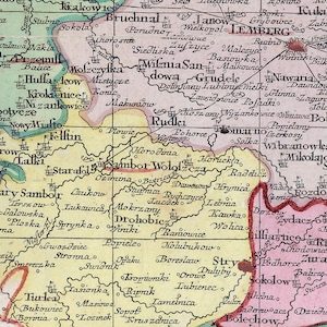 1780 Map of Galicia and Lodomeria - Etsy