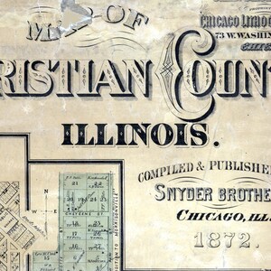 1877 Map of Christian County Illinois - Etsy