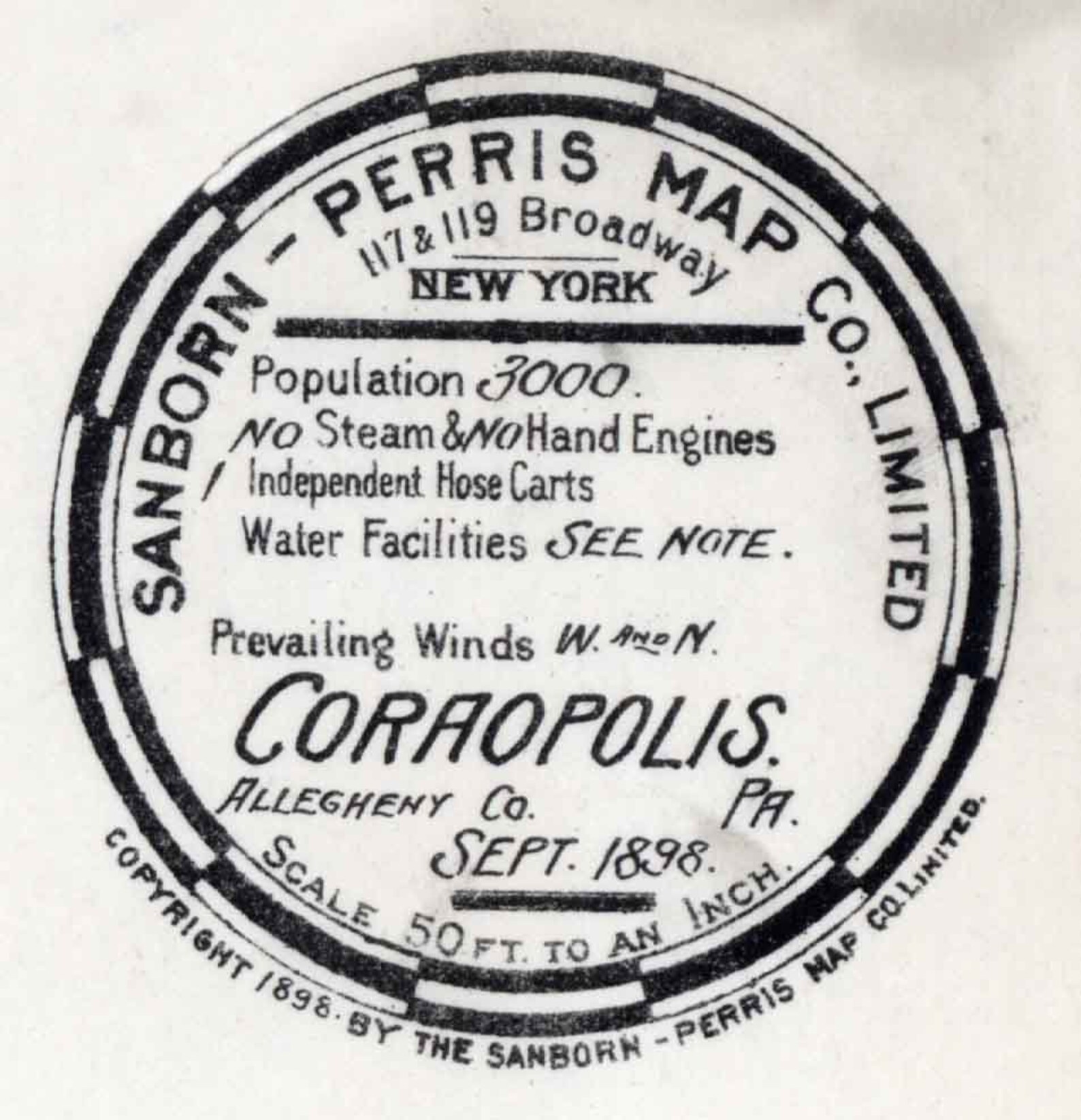 1898 Town Map of Coraopolis Allegheny County Pennsylvania | Etsy
