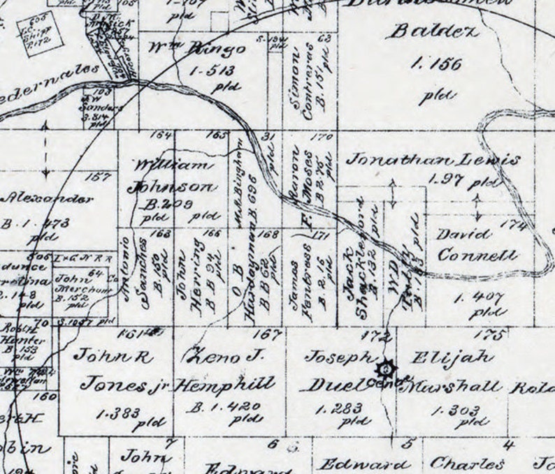 1880 Farm Line Map of Blanco County Texas | Etsy