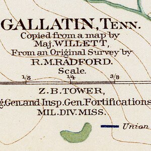 1895 Map of Gallatin Sumner County Tennessee - Etsy