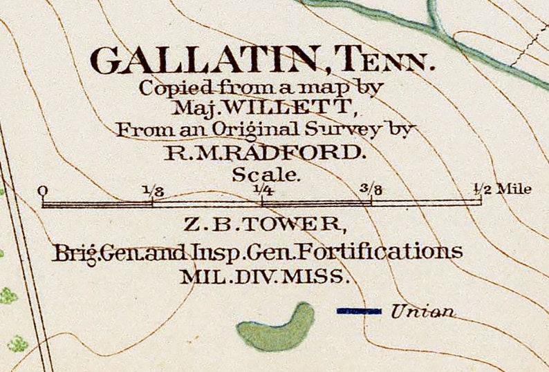 1895 Map of Gallatin Sumner County Tennessee - Etsy
