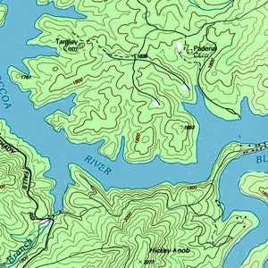 1988 Map of Blue Ridge Lake Georgia - Etsy