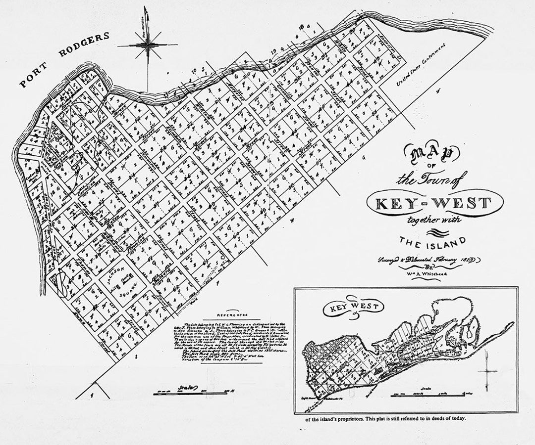 1829 Map of Key West Florida - Etsy