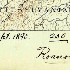 1890 Topo Map of Roanoke Virginia Quadrangle - Etsy
