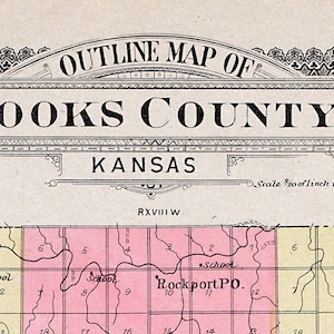 1904 Map of Rooks County Kansas Stockton Plainville - Etsy