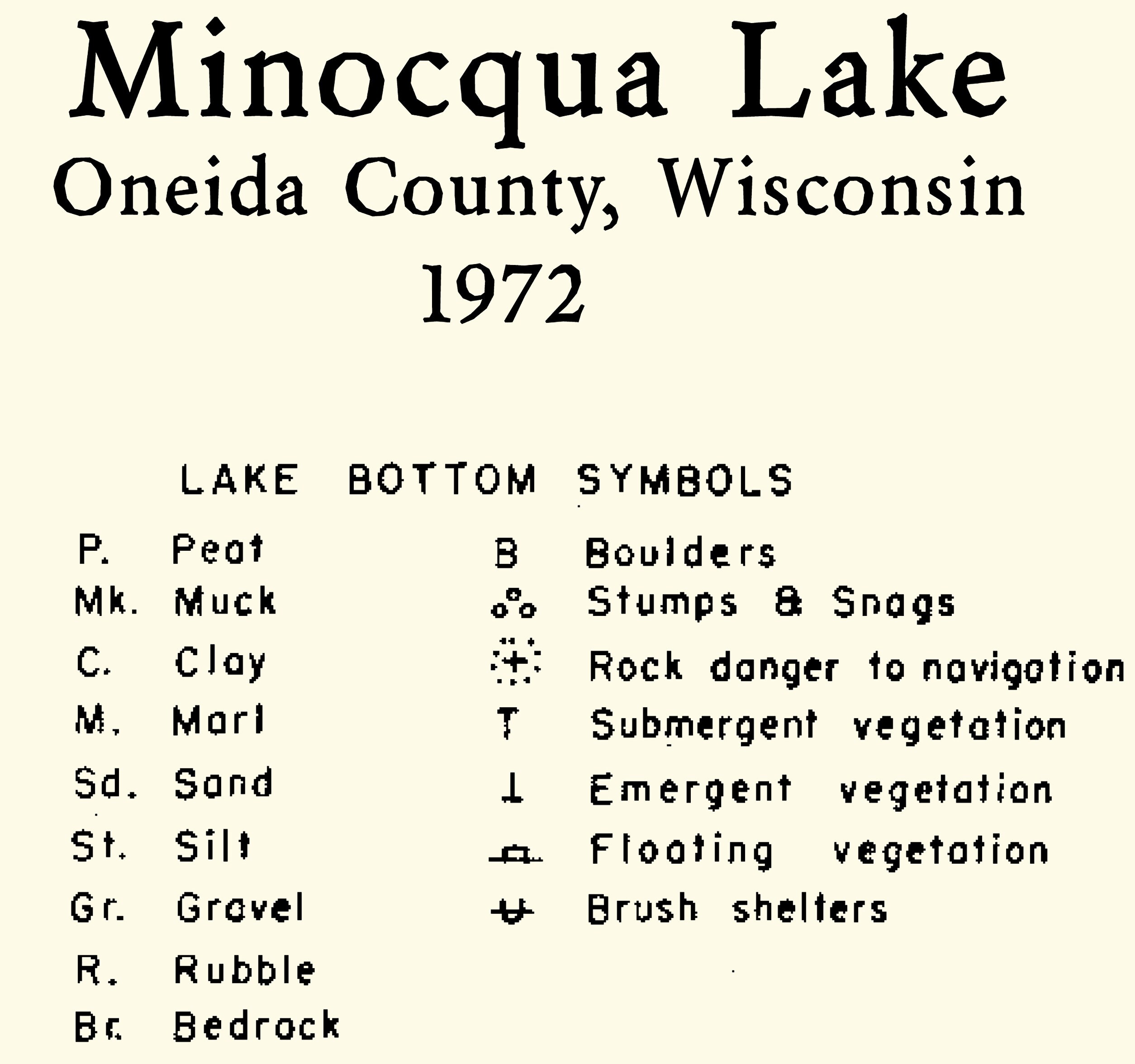 1972 Map of Minocqua Lake Oneida County Wisconsin - Etsy
