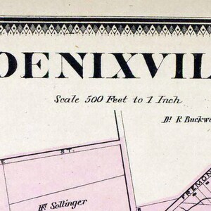 1873 Town Map of Phoenixville Chester County Pennsylvania - Etsy