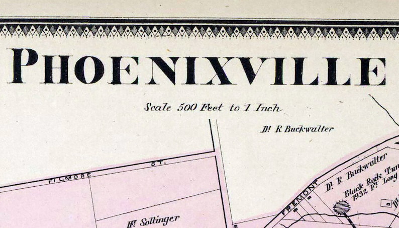 1873 Town Map of Phoenixville Chester County Pennsylvania - Etsy