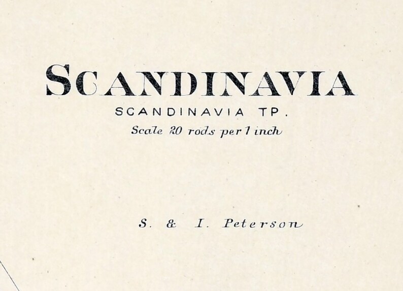 1889 Town Map of Scandinavia Waupaca County Wisconsin - Etsy
