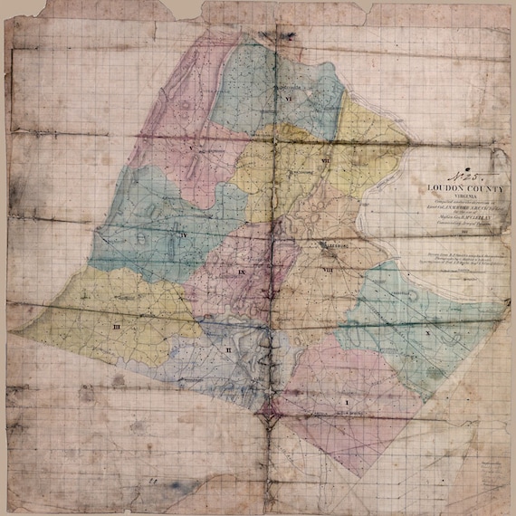 1861 Map of Loudoun County Virginia | Etsy