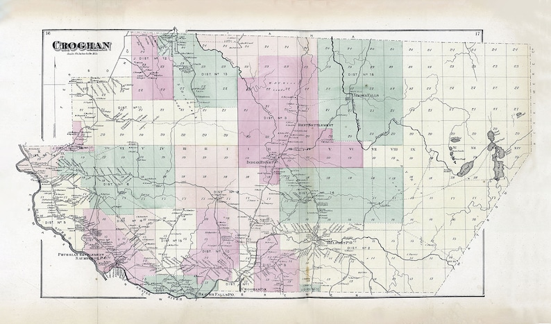 1875 Map of Croghan Township Lewis County New York - Etsy