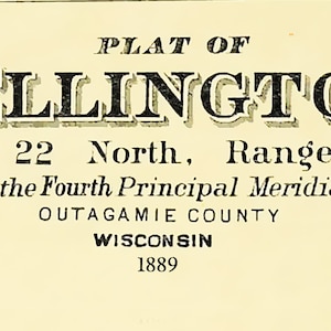 1889 Map of Ellington Township Outagamie County Wisconsin - Etsy